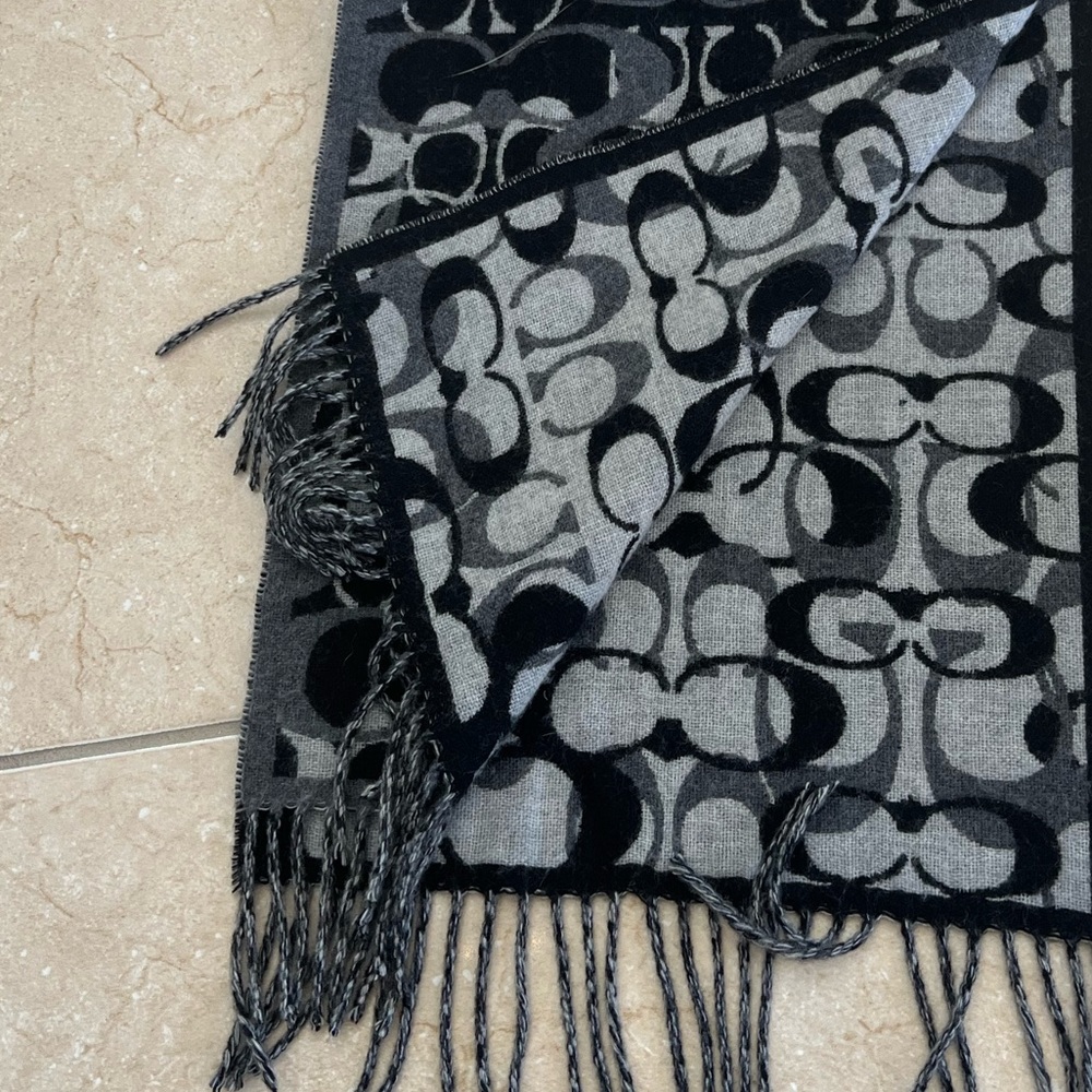 Coach Reversible Wool/Cashmere Scarf - Gem